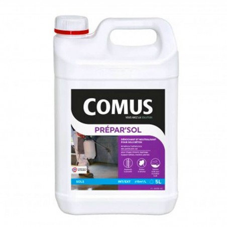 Dérochant et neutralisant sol béton 5L - Comus PRÉPAR’SOL